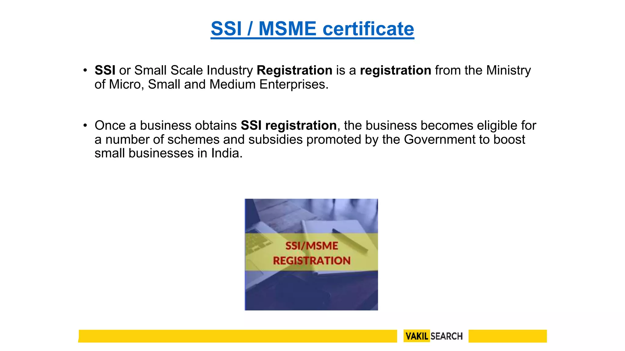 Types of business licenses and certification in india | PPTX