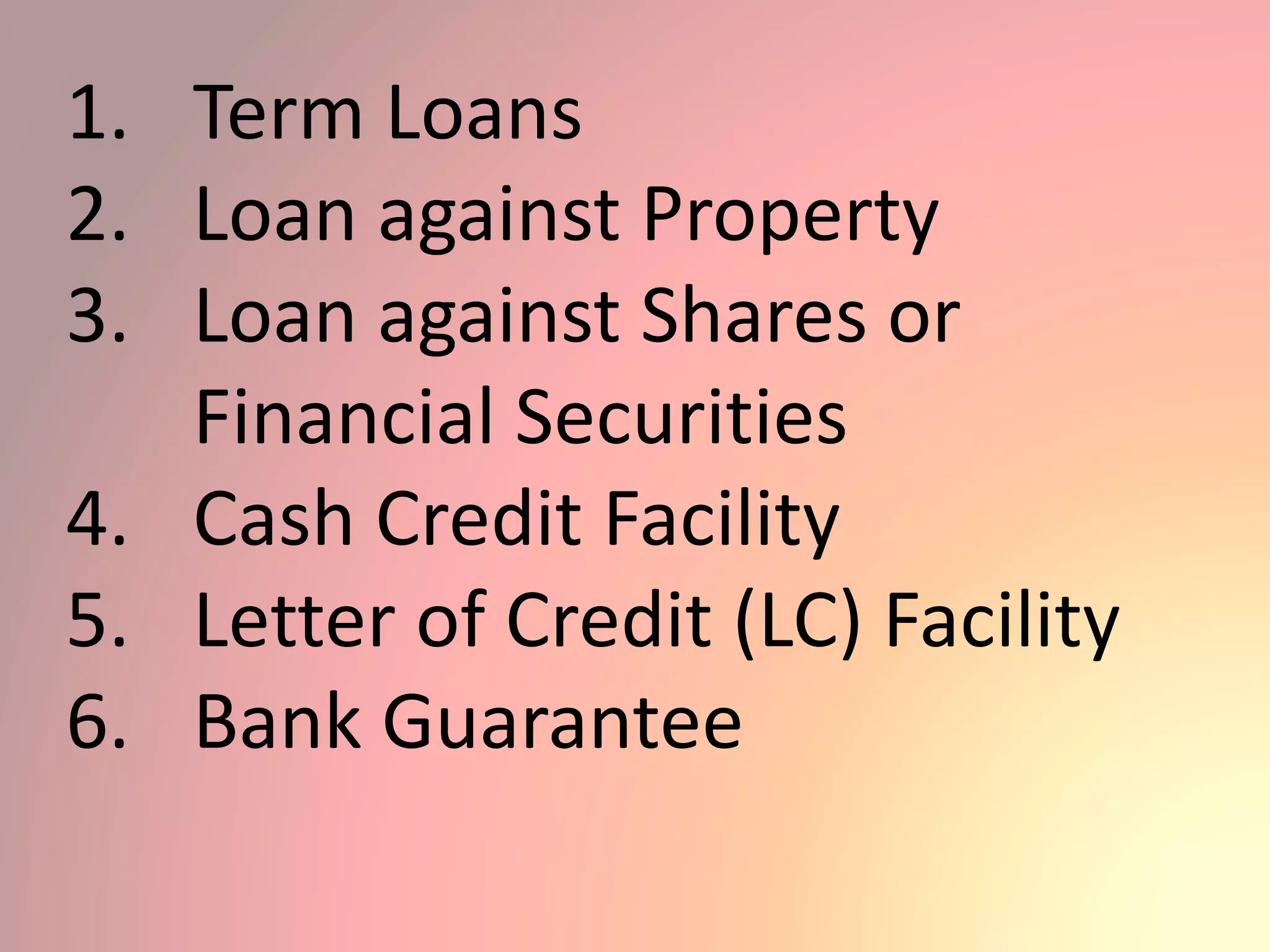 Types of business loans | PPTX