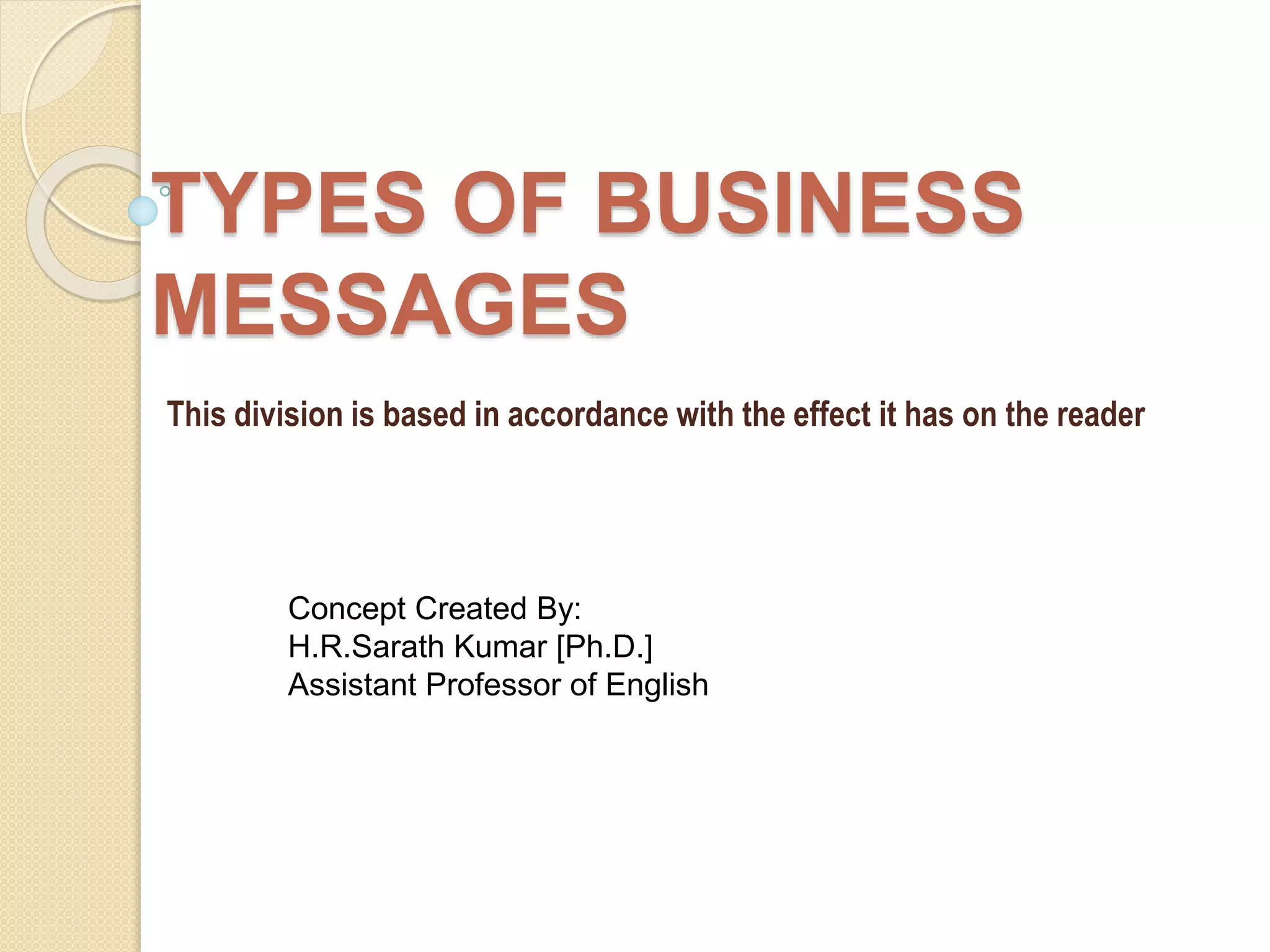 Types of business messages | PPTX