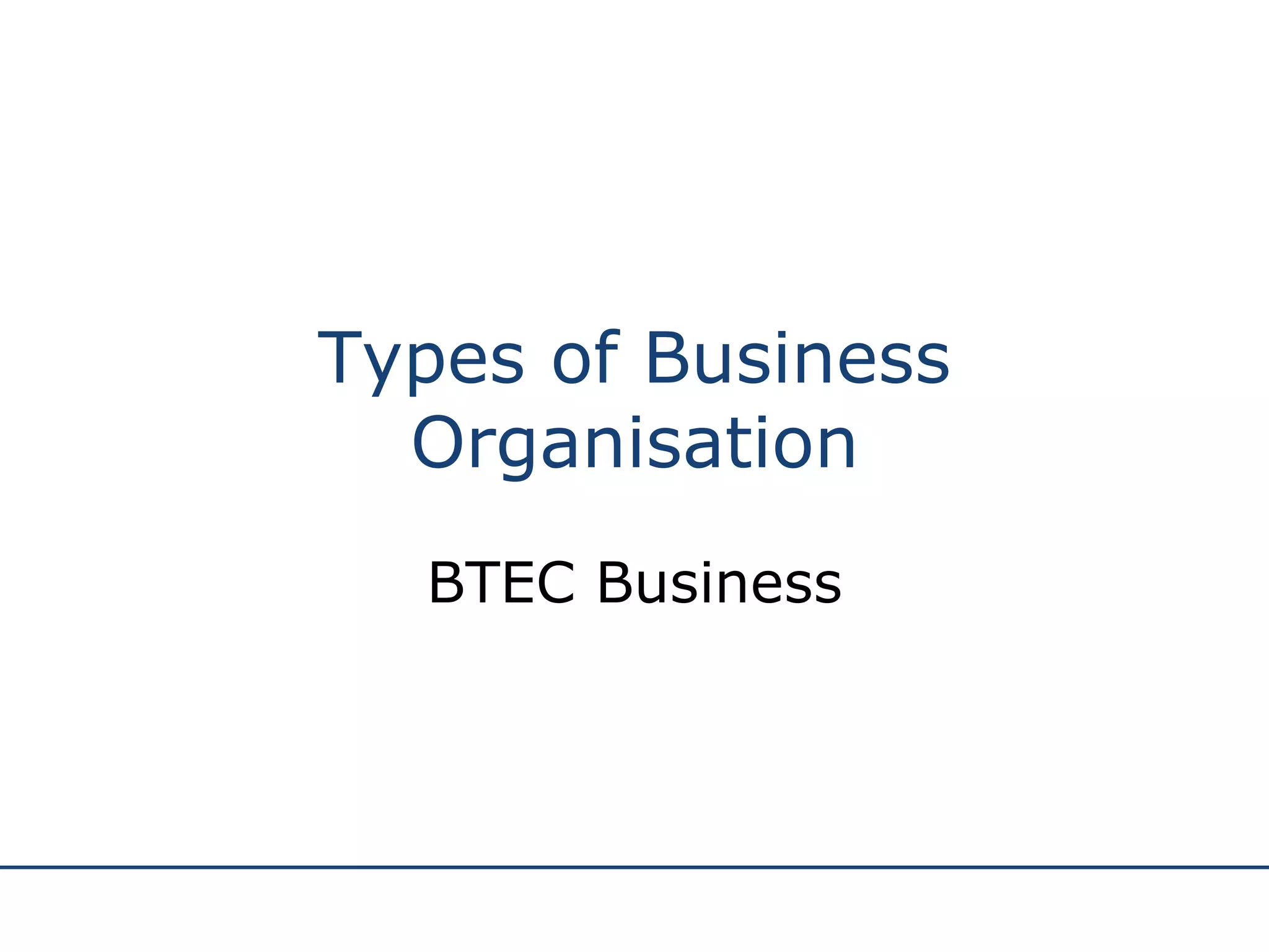 Types Of Business Organisation | PPT