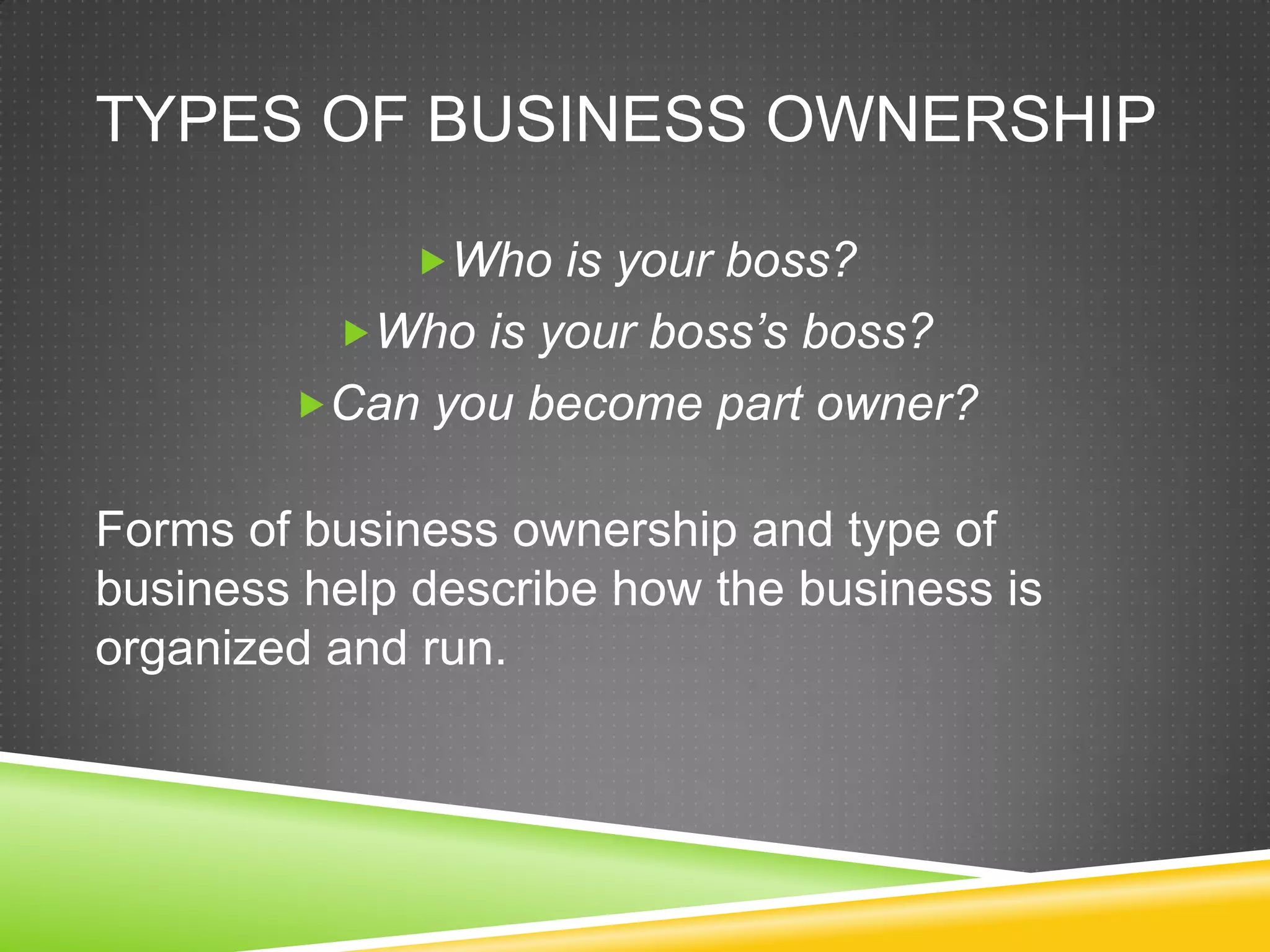 Types of Business Ownership | PPTX