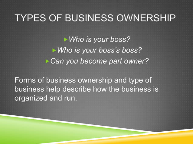 Types of Business Ownership | PPTX | Business | Business and Finance