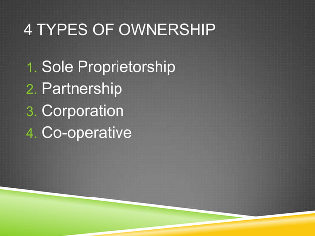 Types of Business Ownership | PPTX | Business | Business and Finance