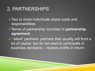 Types of Business Ownership | PPTX