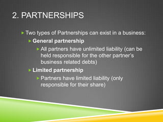 Types of Business Ownership | PPTX