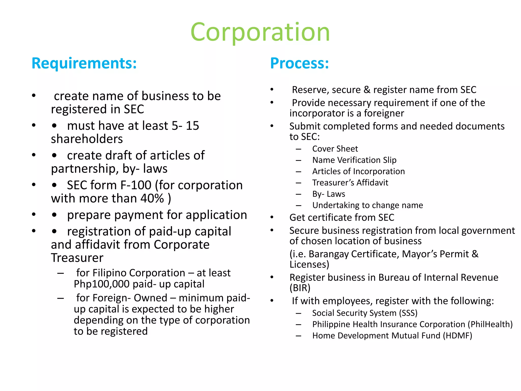 Types of business registration in the philippines | PPTX
