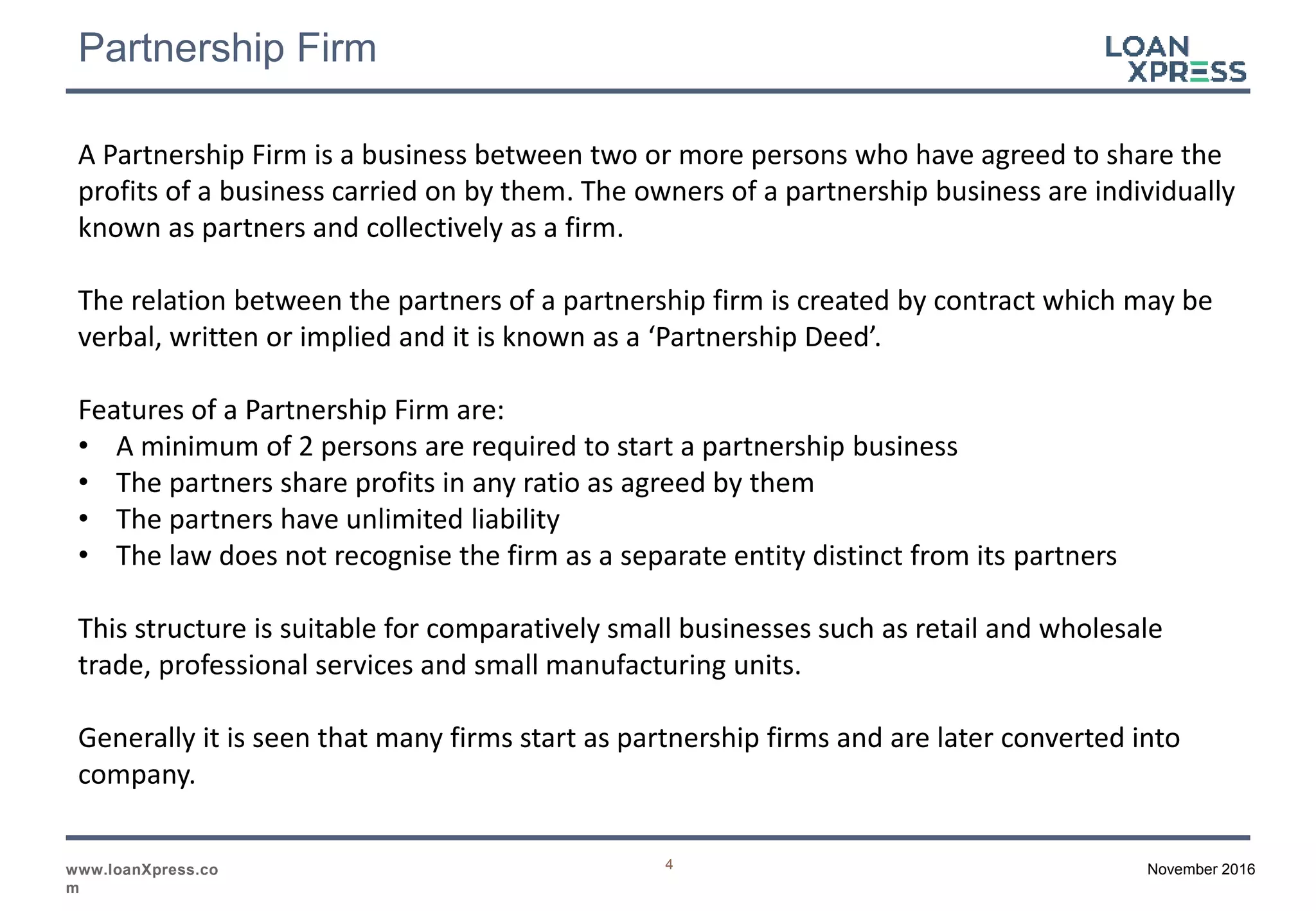 Types of Business Structures in India | PPTX