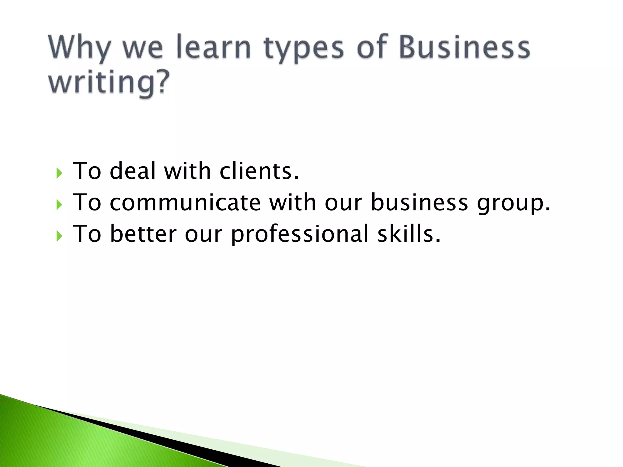 Types of business writing | PPTX