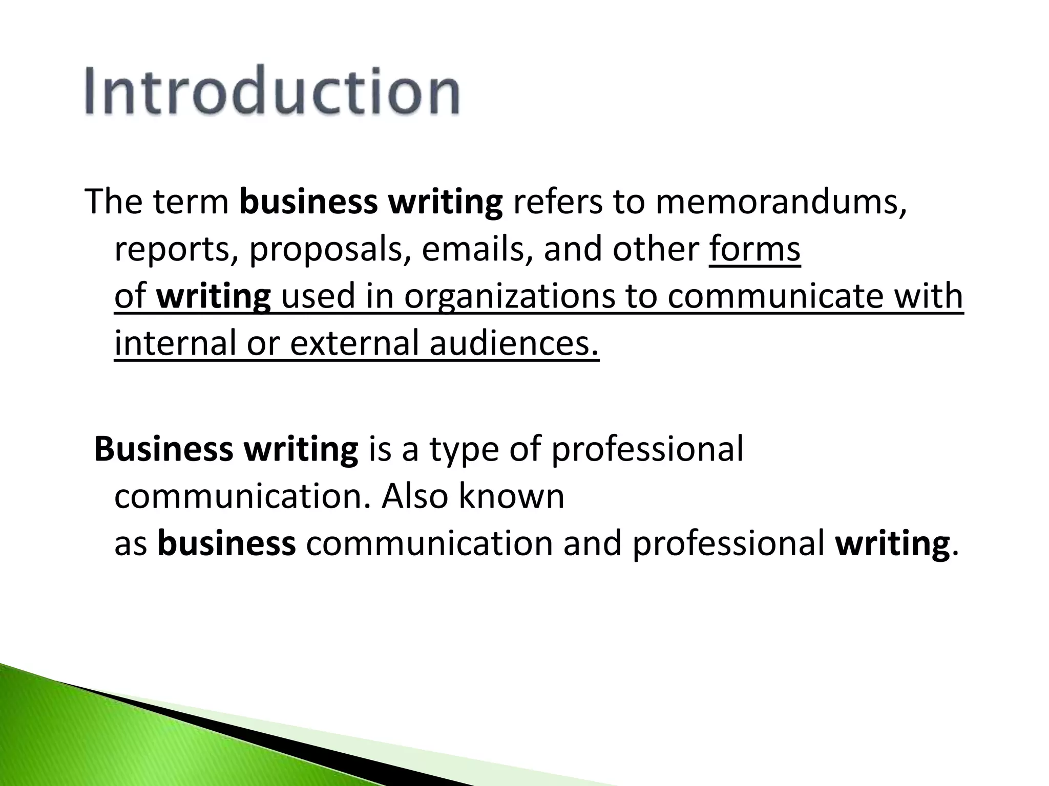Types of business writing | PPTX