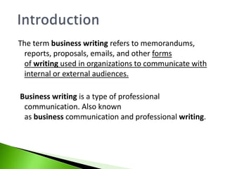 Types of business writing | PPTX