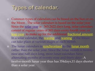 Types of calendar | PPT