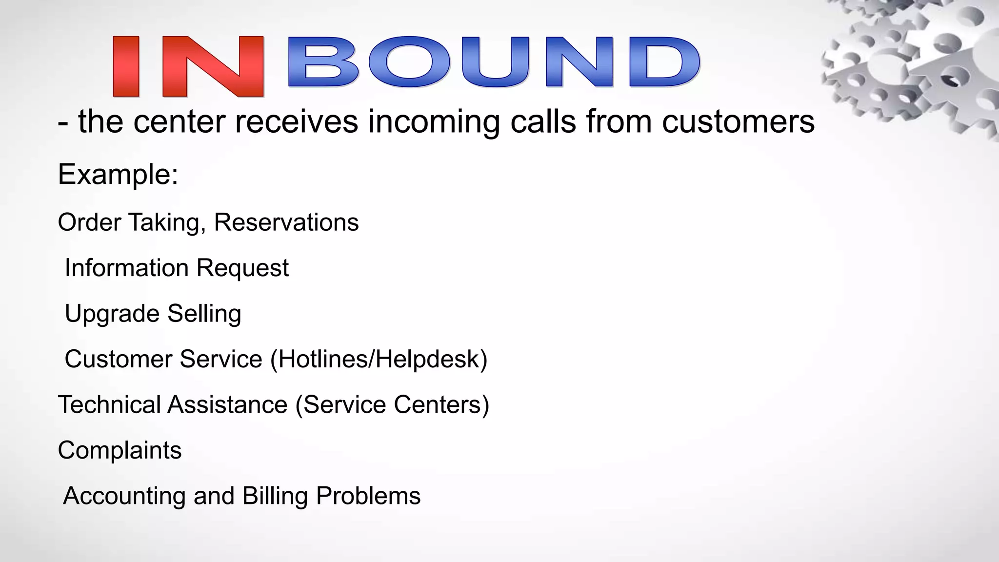 Types of call center calls | PPT