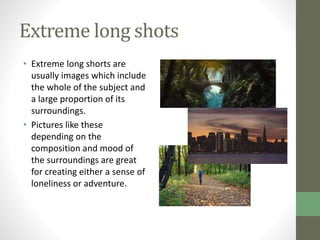 Types of camera lenses and shots | PPTX