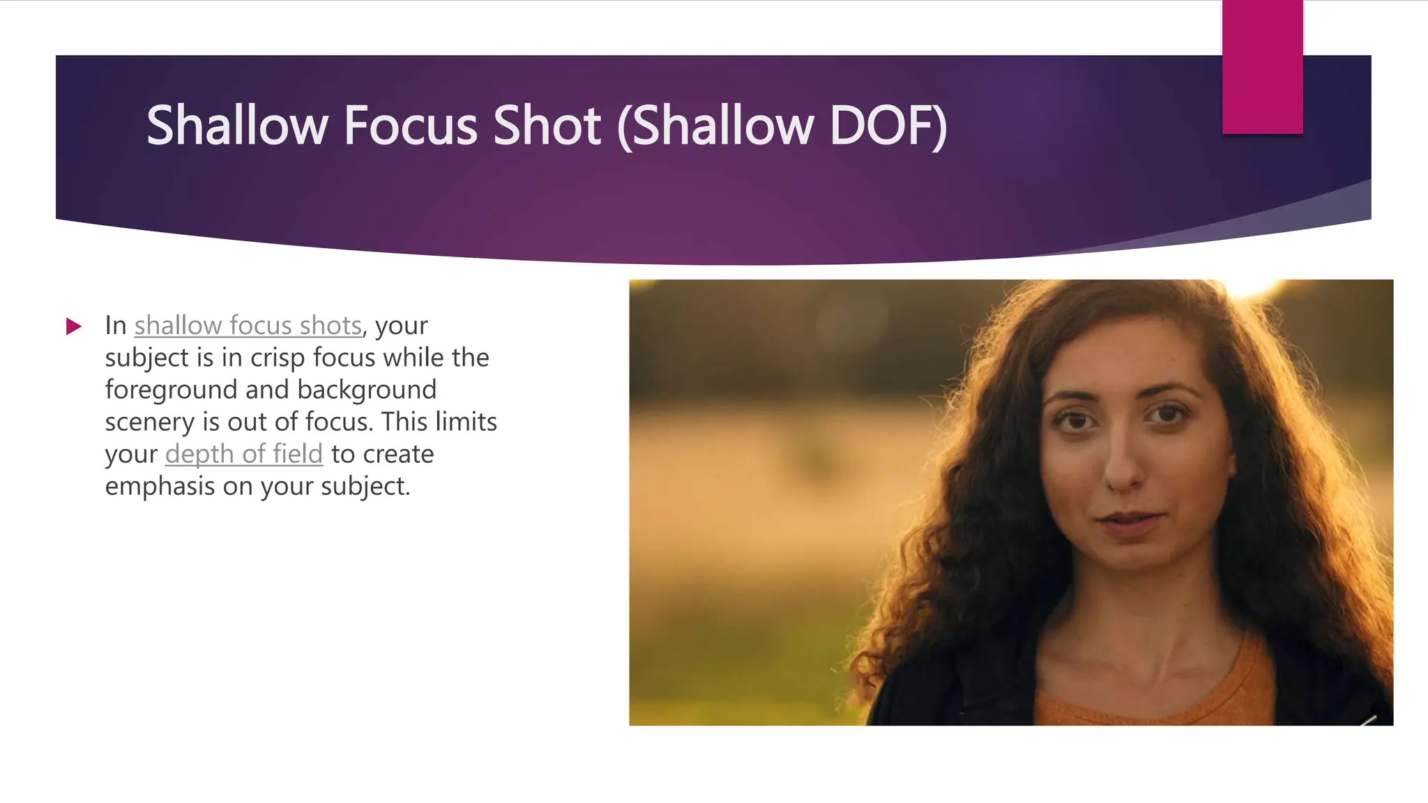 An Introduction to Types of Camera Shot Focus | PPTX