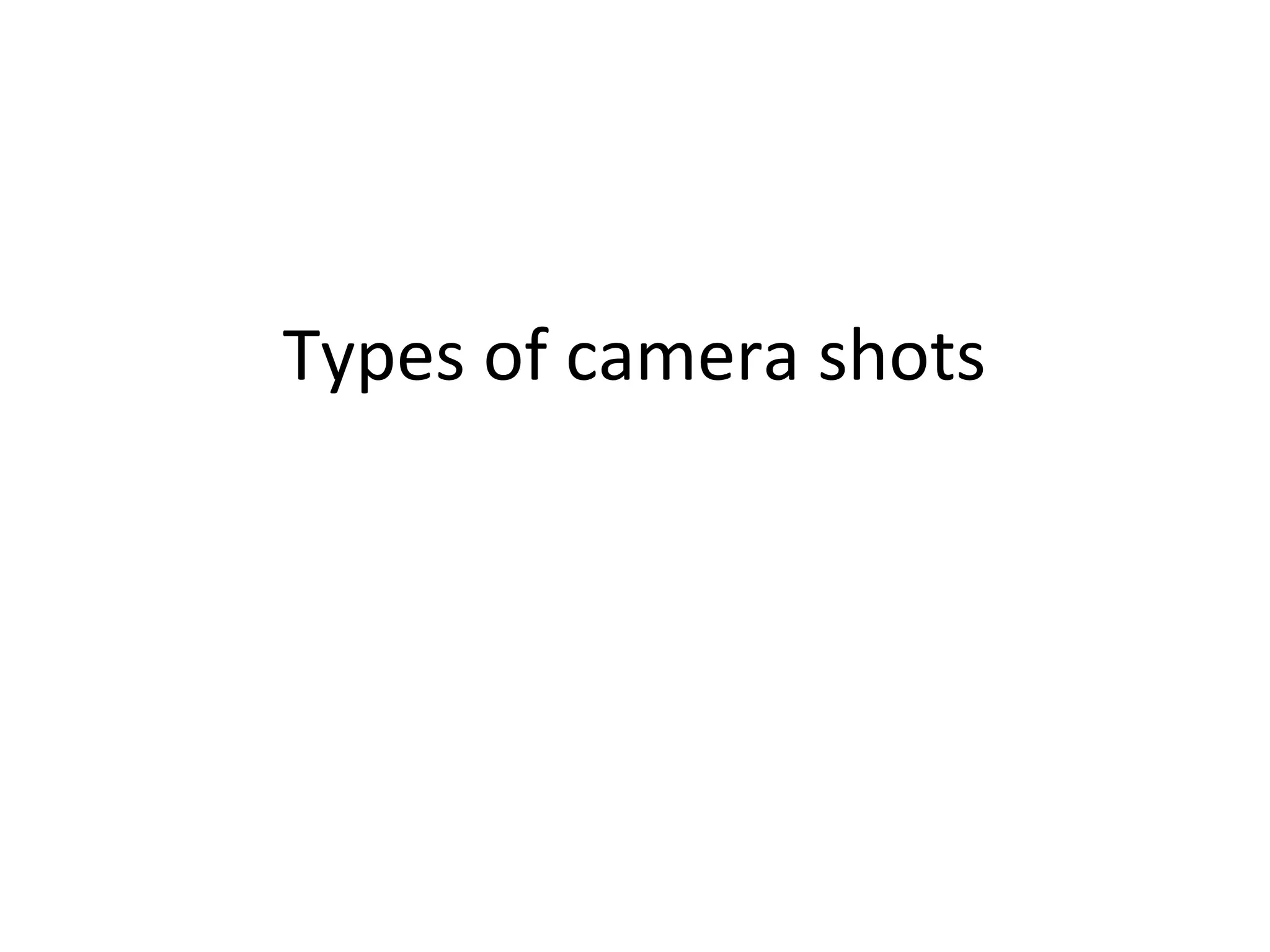 Types of camera shots, media a-level | ODP