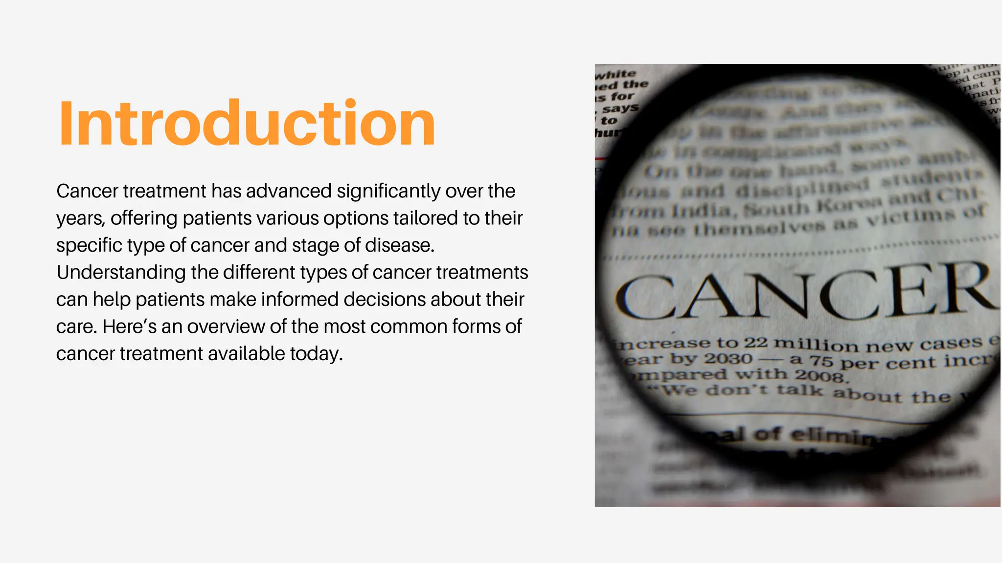 Types of Cancer Treatments | Forms of cancer treatment | PPTX