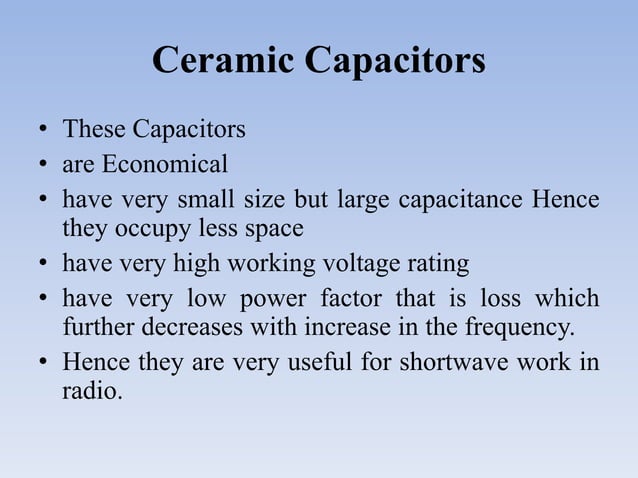Types of capacitors | PPTX | Chemistry | Science