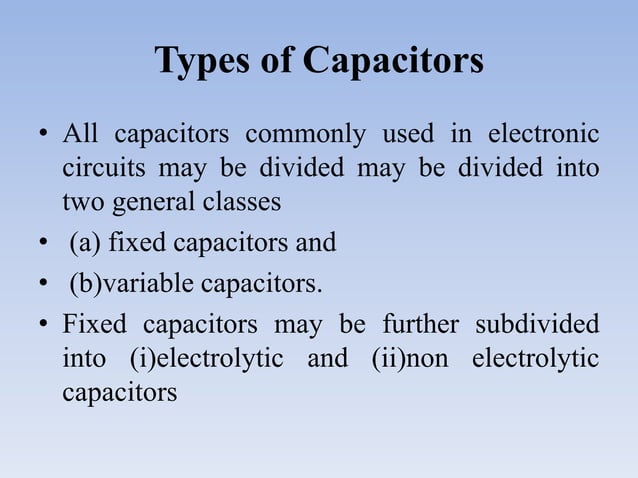 Types of capacitors | PPTX | Chemistry | Science