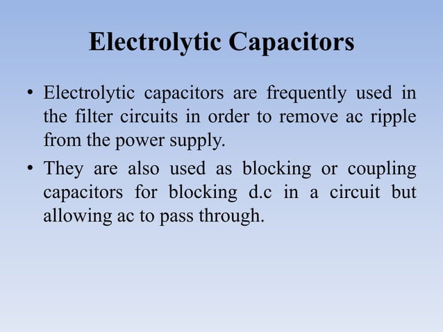 Types of capacitors | PPTX | Chemistry | Science