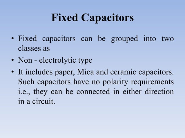 Types of capacitors | PPTX | Chemistry | Science