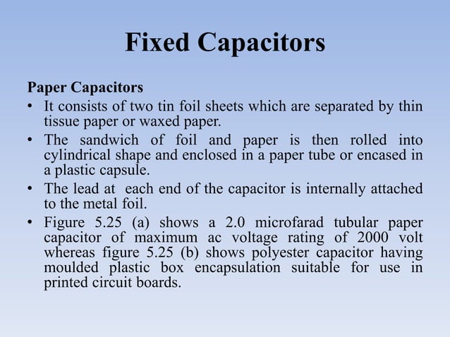 Types of capacitors | PPTX | Chemistry | Science