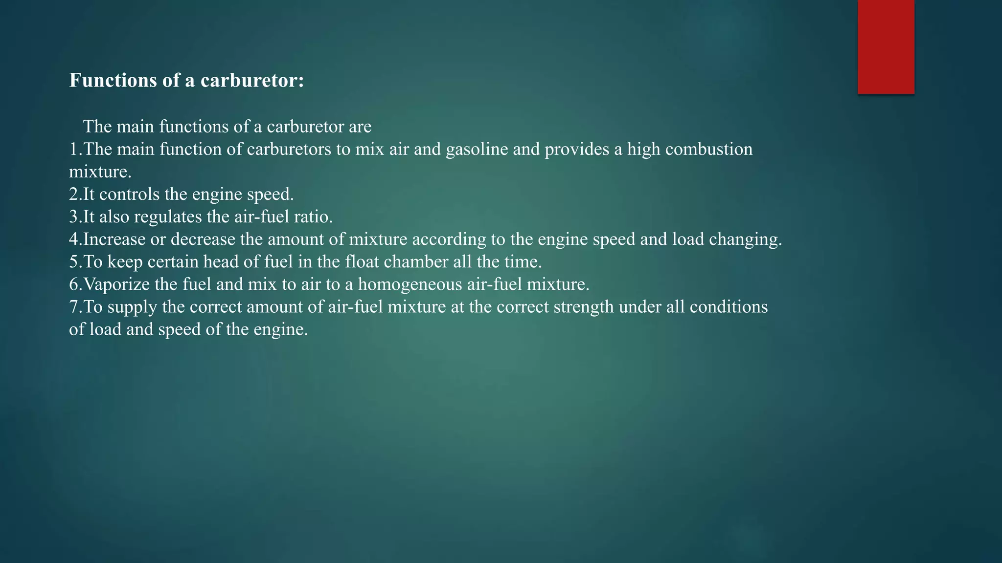 TYPES OF CARBURETORS | PPTX