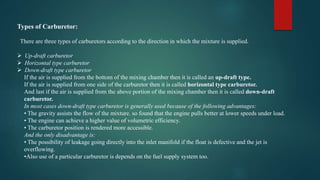 TYPES OF CARBURETORS | PPTX