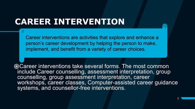 Types of career intervention | PPT