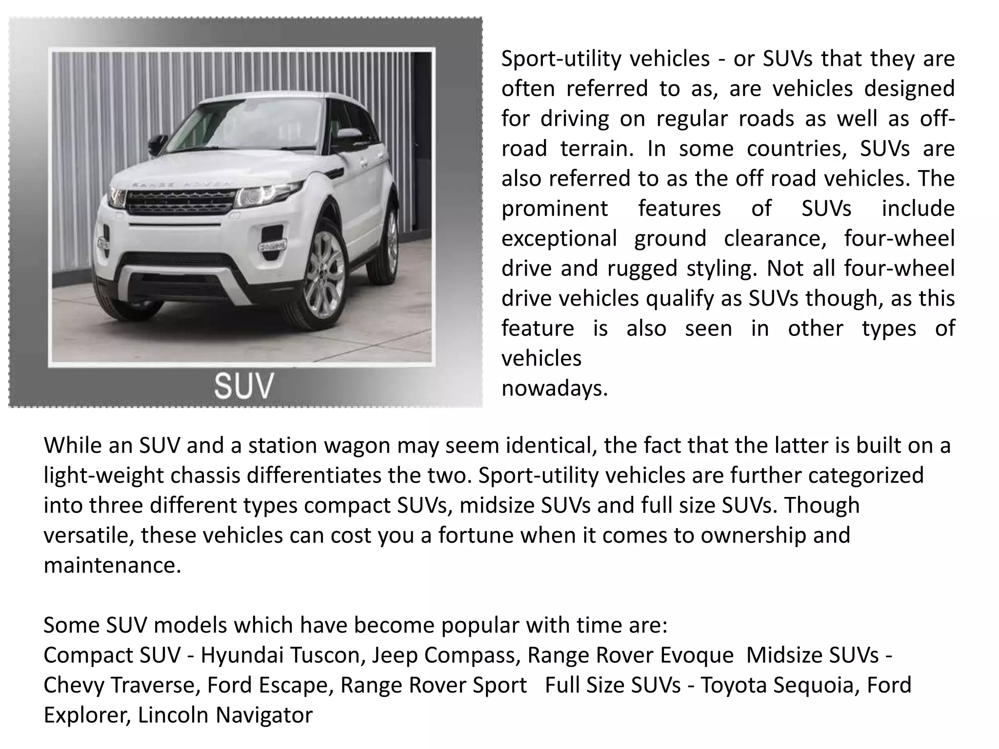 Types of cars | PPTX