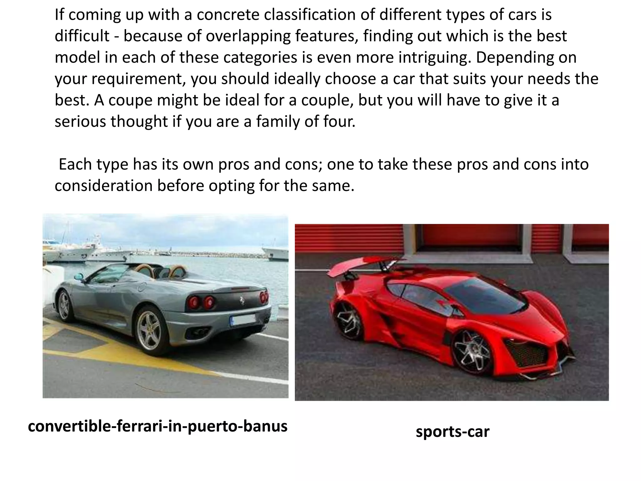 Types of cars | PPTX
