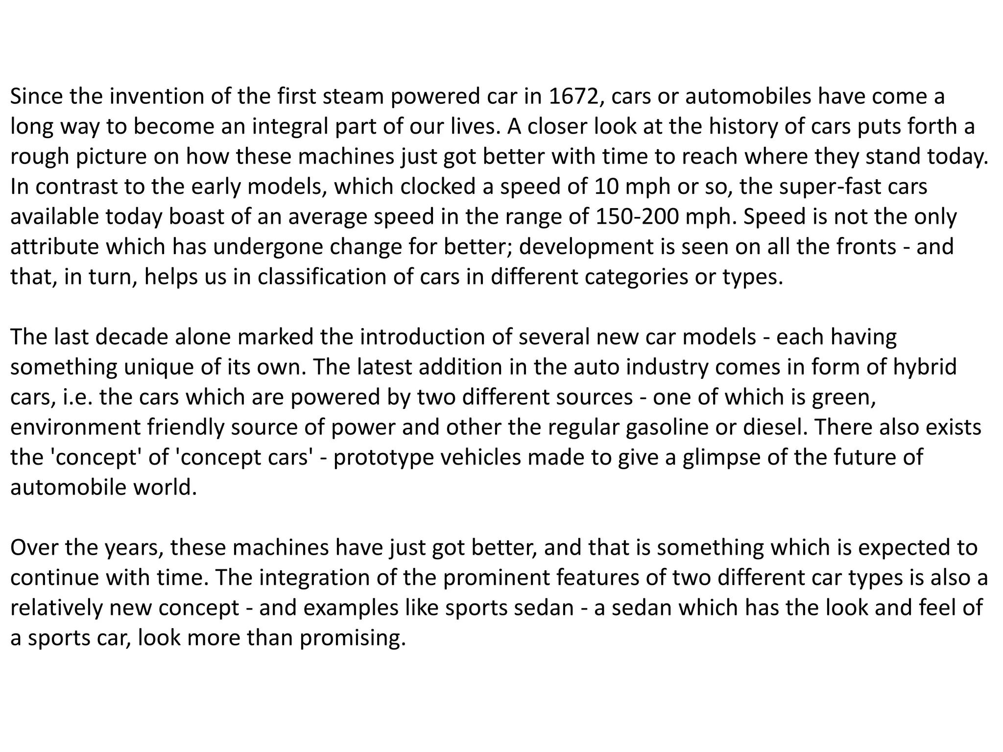 Types of cars | PPTX