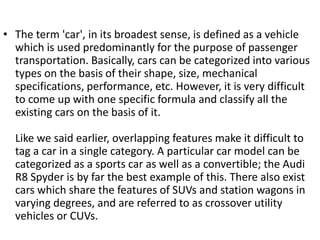 Types of cars | PPTX