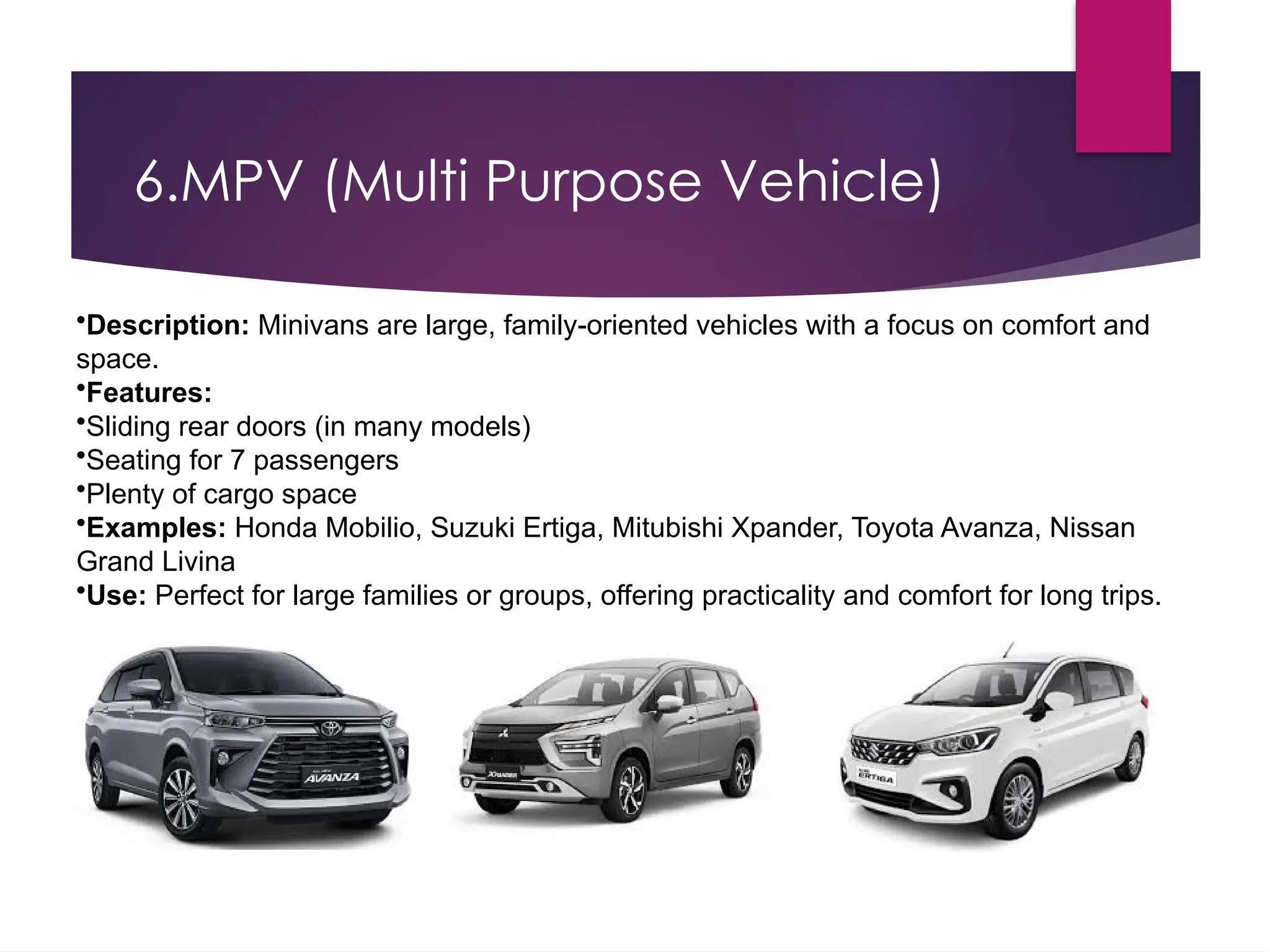 Types_of_Cars_Presentation, Jenis jenis Mobil | PPTX