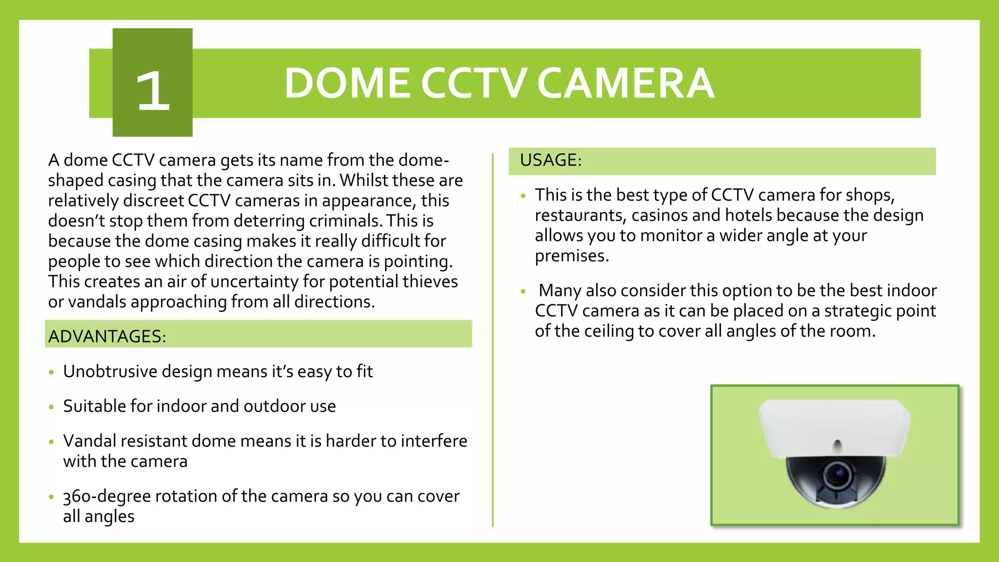Types of cctv cameras | PPTX