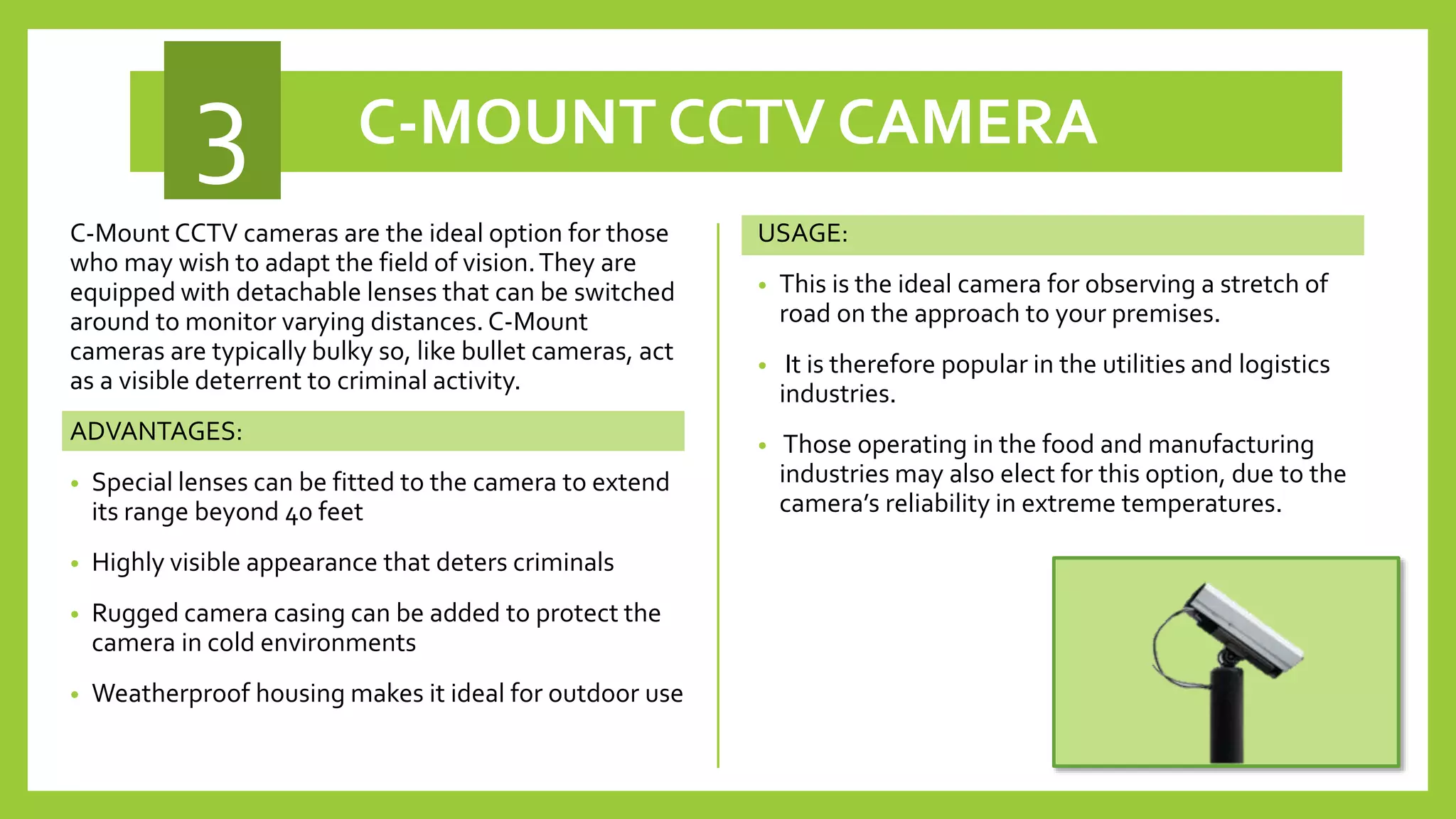 Types of cctv cameras | PPTX