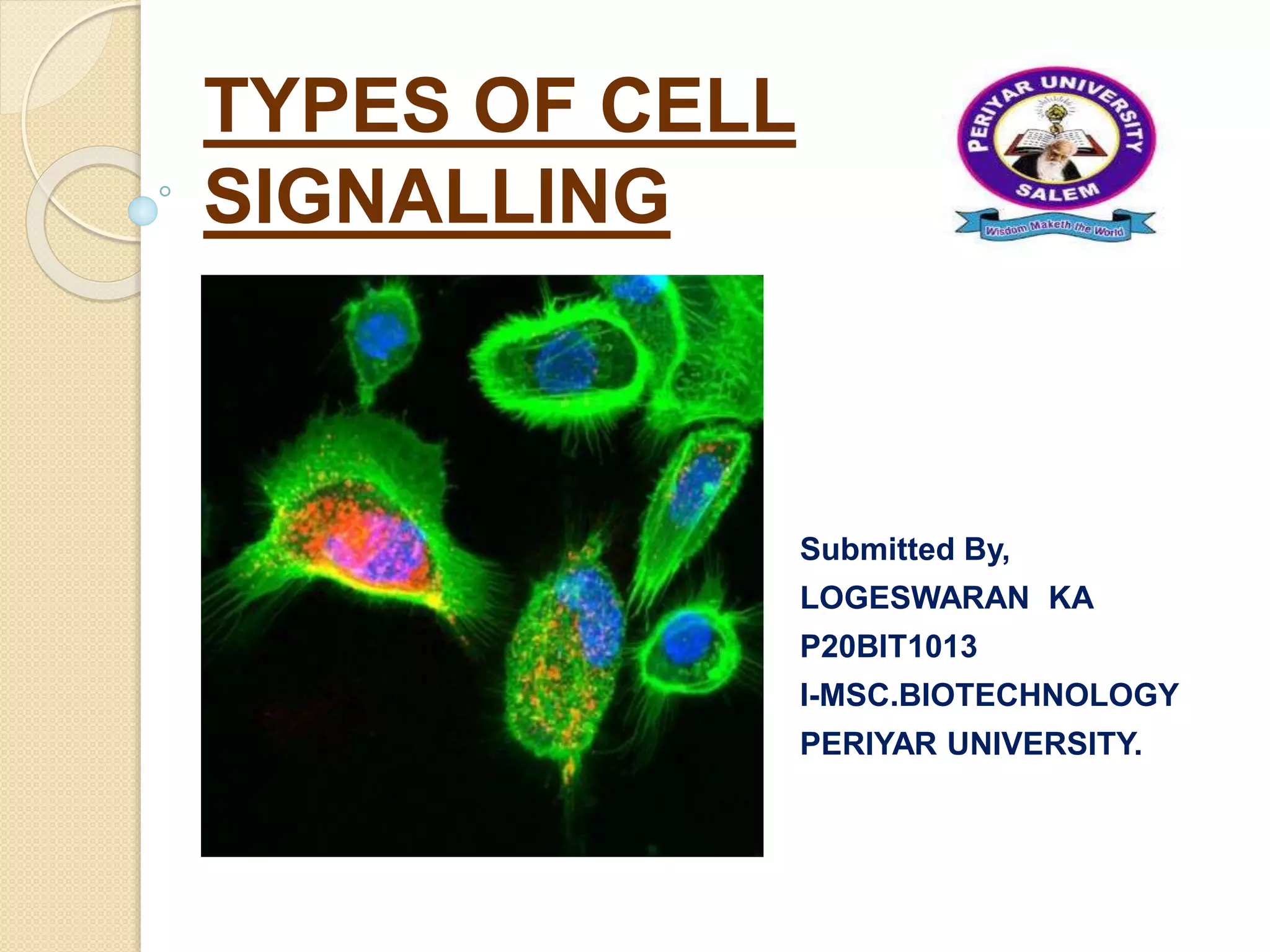 Cell Signalling And Types | PPTX