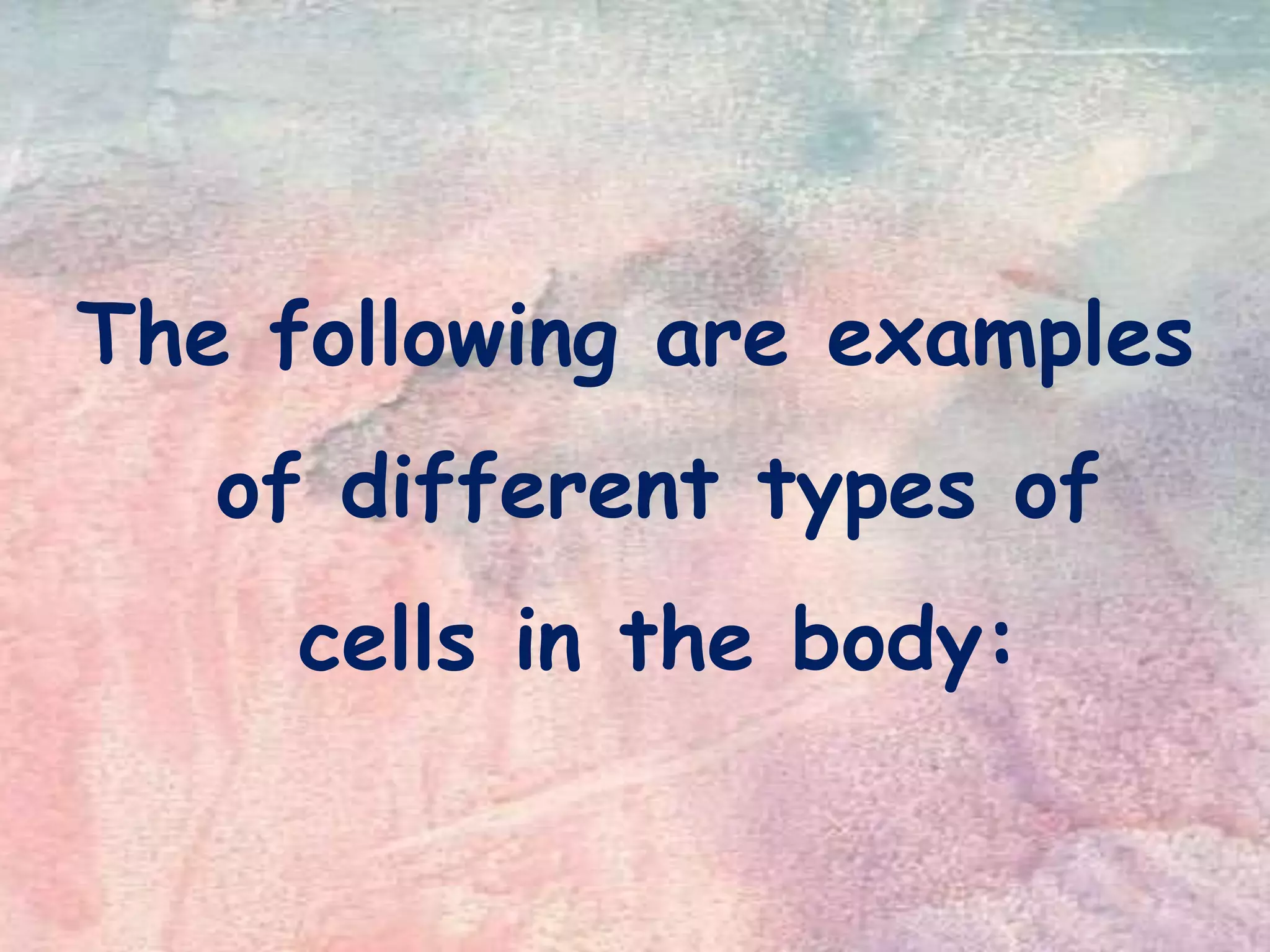 Types of Cells in the Body | PPSX