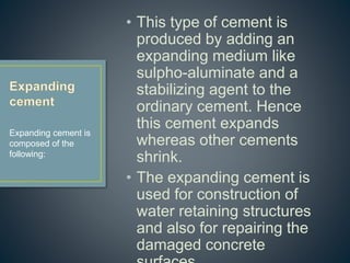 Types of cement | PPTX
