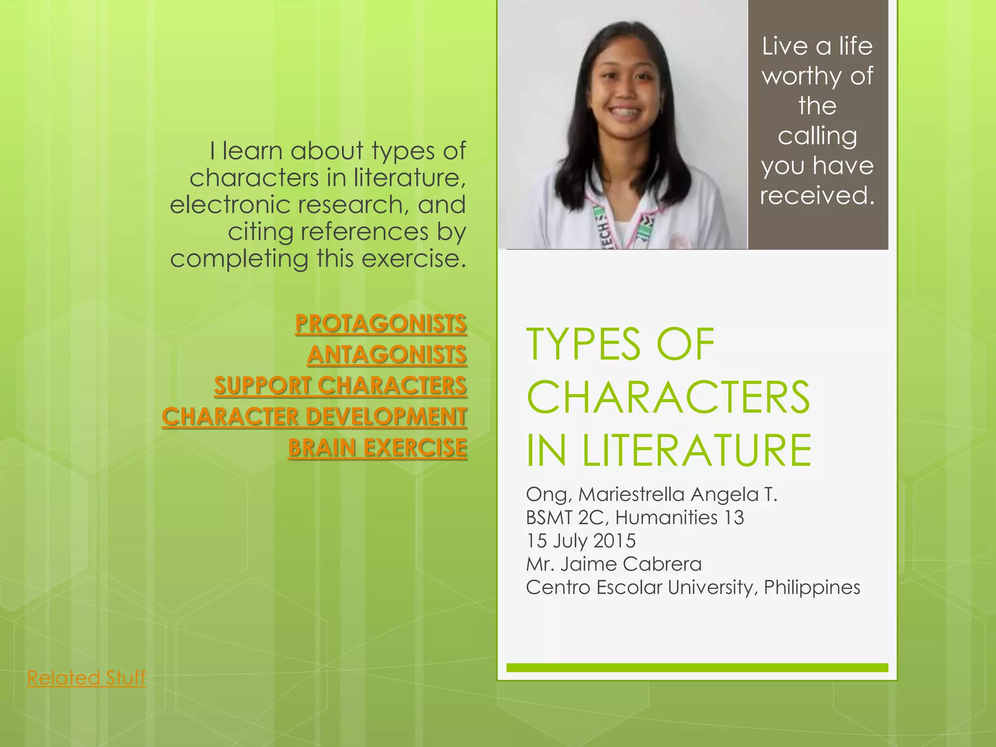 Types of Characters | PPT
