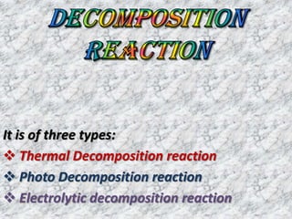 Types of chemical reaction | PPTX