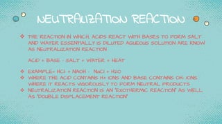 Types of chemical reaction | PPTX | Chemistry | Science