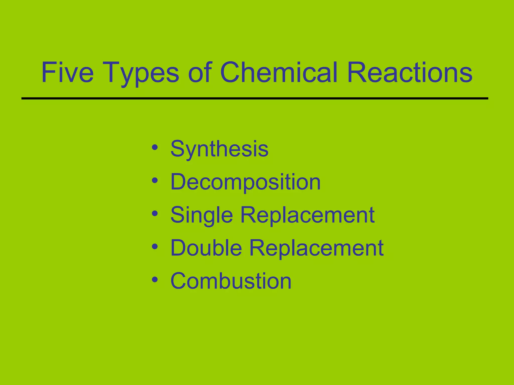Types of chemical reactions | PPT