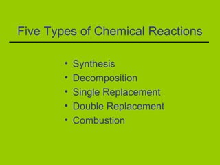 Types of chemical reactions | PPT