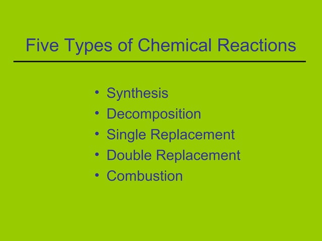Types of chemical reactions | PPT