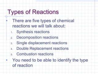 Types of chemical reactions | PPT