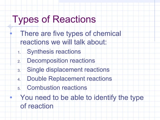 Types of chemical reactions | PPT | Chemistry | Science