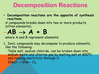 Types of Chemical Reactions | PPTX