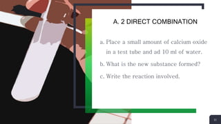 Types of chemical reactions - Laboratory Activity | PPTX