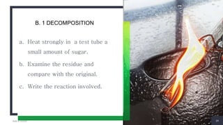 Types of chemical reactions - Laboratory Activity | PPTX
