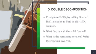 Types of chemical reactions - Laboratory Activity | PPTX